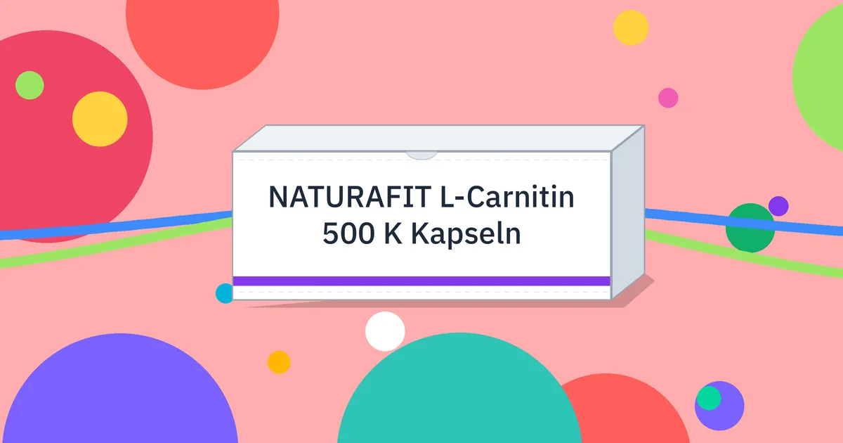 Symbolbild: Packung mit der Aufschrift NATURAFIT L-Carnitin 500 K Kapseln (PZN 12516068) – Verfügbarkeit und Bezug in Apotheken in Frankfurt am Main