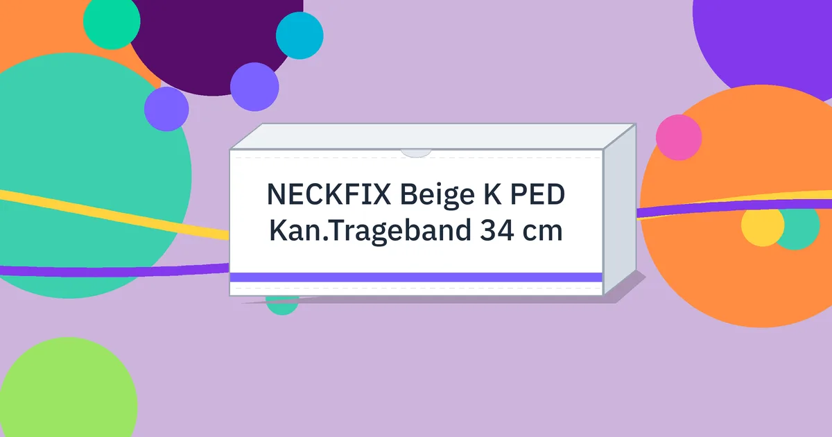 Symbolbild: Packung mit der Aufschrift NECKFIX Beige K PED Kan.Trageband 34 cm (PZN 12475429) – Verfügbarkeit und Bezug in Apotheken in Frankfurt am Main