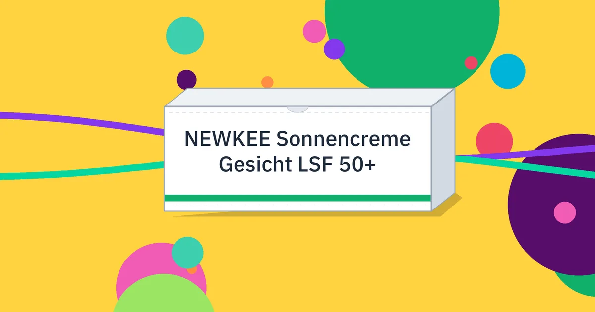 Symbolbild: Packung mit der Aufschrift NEWKEE Sonnencreme Gesicht LSF 50+ (PZN 20699829) – Verfügbarkeit und Bezug in Apotheken in Frankfurt am Main