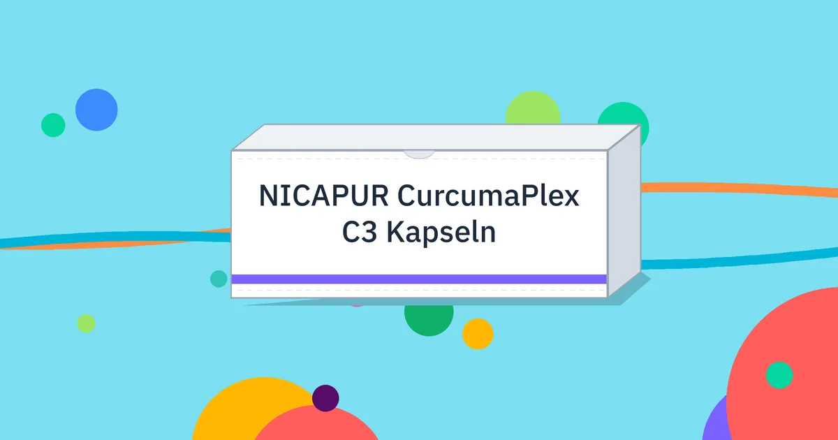 Symbolbild: Packung mit der Aufschrift NICAPUR CurcumaPlex C3 Kapseln (PZN 18496326) – Verfügbarkeit und Bezug in Apotheken in Frankfurt am Main