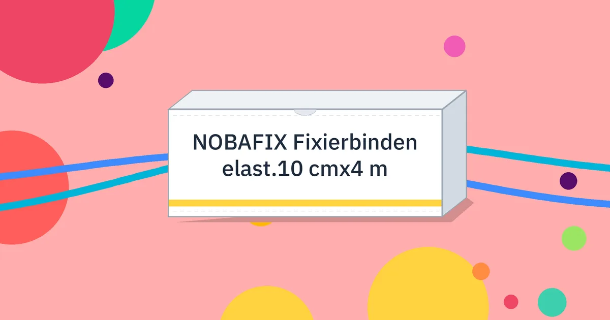 Symbolbild: Packung mit der Aufschrift NOBAFIX Fixierbinden elast.10 cmx4 m (PZN 16027998) – Verfügbarkeit und Bezug in Apotheken in Frankfurt am Main