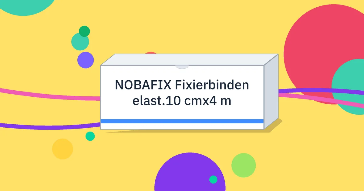 Symbolbild: Packung mit der Aufschrift NOBAFIX Fixierbinden elast.10 cmx4 m (PZN 16028006) – Verfügbarkeit und Bezug in Apotheken in Frankfurt am Main