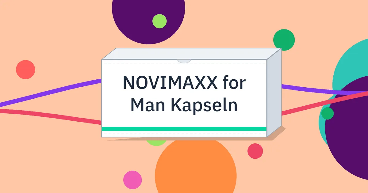 Symbolbild: Packung mit der Aufschrift NOVIMAXX for Man Kapseln (PZN 17871176) – Verfügbarkeit und Bezug in Apotheken in Frankfurt am Main
