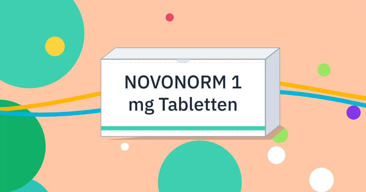 Symbolbild: Packung mit der Aufschrift NOVONORM 1 mg Tabletten (PZN 01096893) – Verfügbarkeit und Bezug in Apotheken in Frankfurt am Main