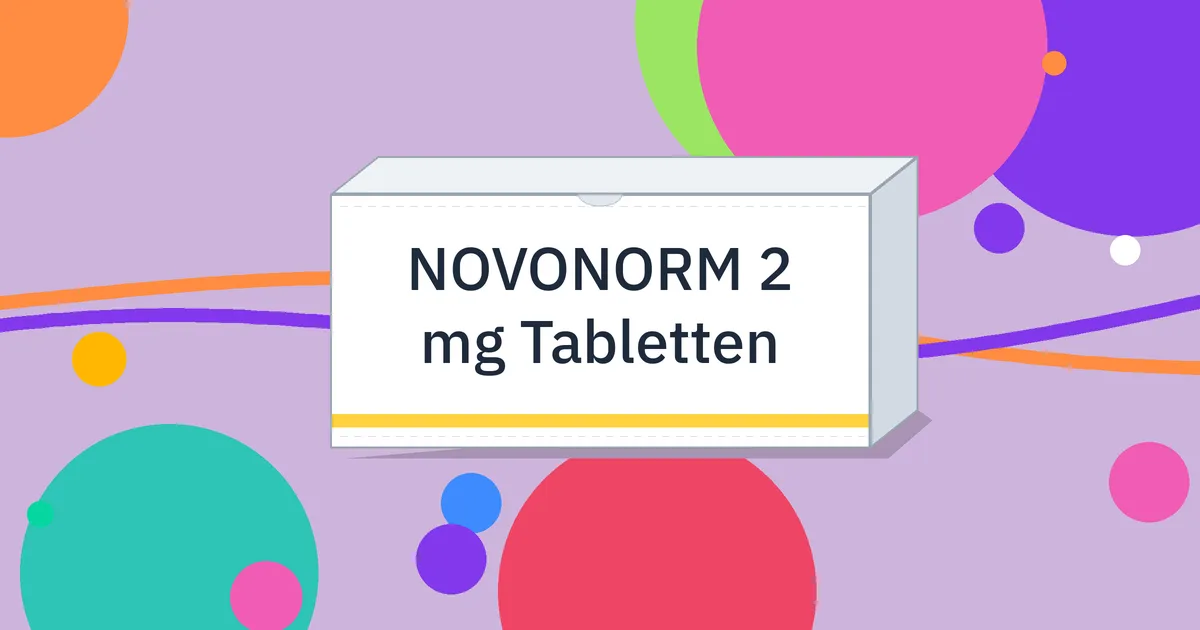 Symbolbild: Packung mit der Aufschrift NOVONORM 2 mg Tabletten (PZN 01095706) – Verfügbarkeit und Bezug in Apotheken in Frankfurt am Main