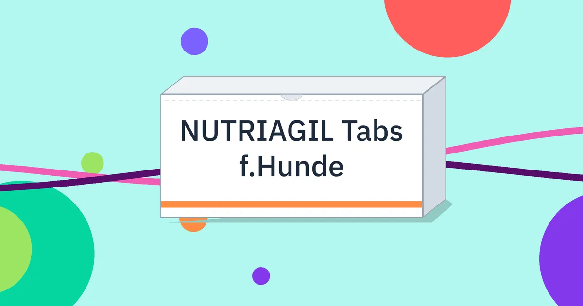 Symbolbild: Packung mit der Aufschrift NUTRIAGIL Tabs f.Hunde (PZN 11095854) – Verfügbarkeit und Bezug in Apotheken in Frankfurt am Main