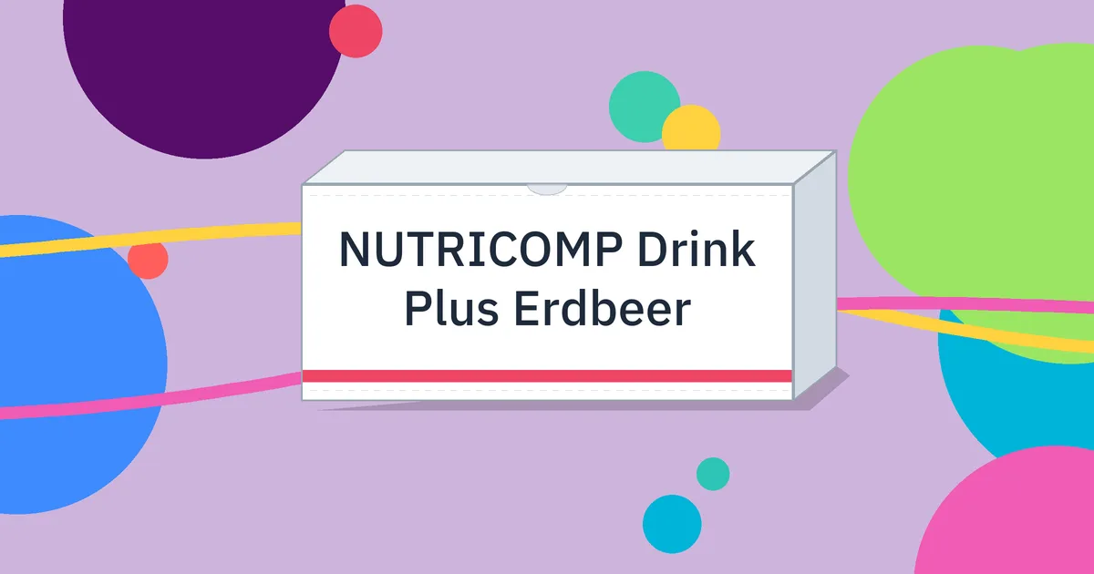 Symbolbild: Packung mit der Aufschrift NUTRICOMP Drink Plus Erdbeer (PZN 11128513) – Verfügbarkeit und Bezug in Apotheken in Frankfurt am Main