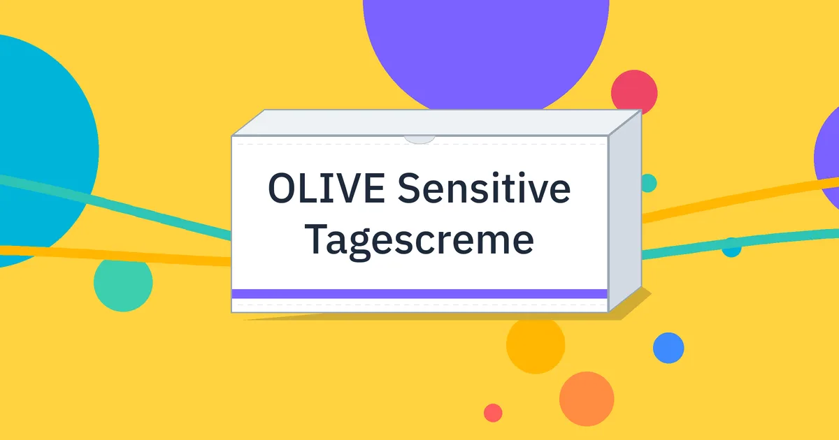 Symbolbild: Packung mit der Aufschrift OLIVE Sensitive Tagescreme (PZN 06935476) – Verfügbarkeit und Bezug in Apotheken in Frankfurt am Main