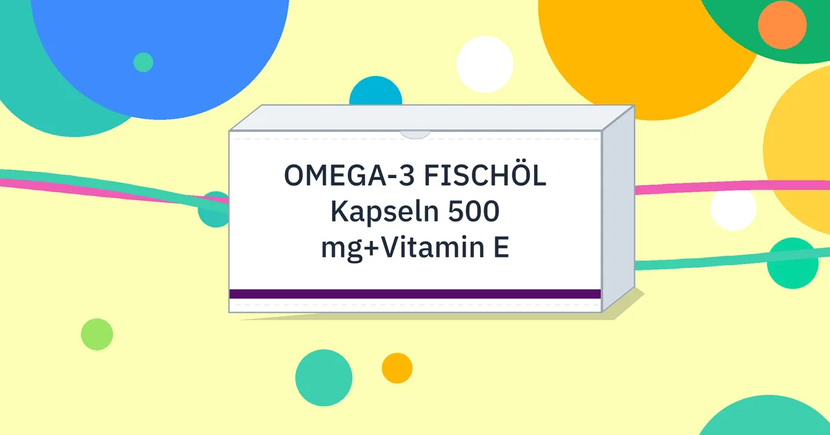Symbolbild: Packung mit der Aufschrift OMEGA-3 FISCHÖL Kapseln 500 mg+Vitamin E (PZN 16527643) – Verfügbarkeit und Bezug in Apotheken in Frankfurt am Main