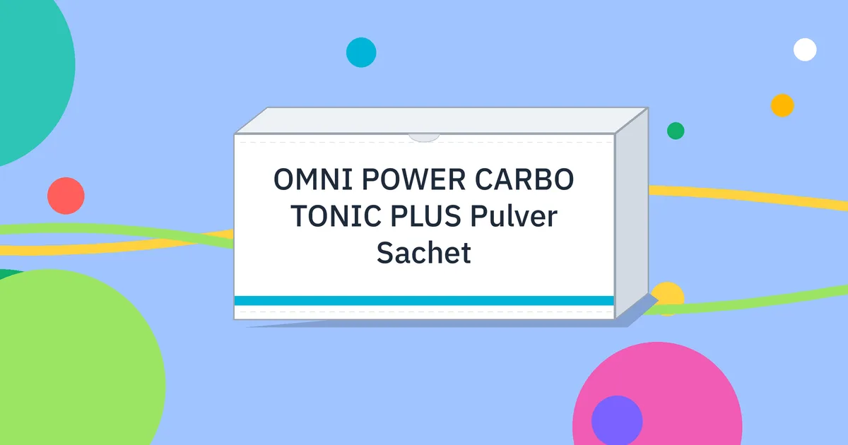 Symbolbild: Packung mit der Aufschrift OMNI POWER CARBO TONIC PLUS Pulver Sachet (PZN 20717786) – Verfügbarkeit und Bezug in Apotheken in Frankfurt am Main