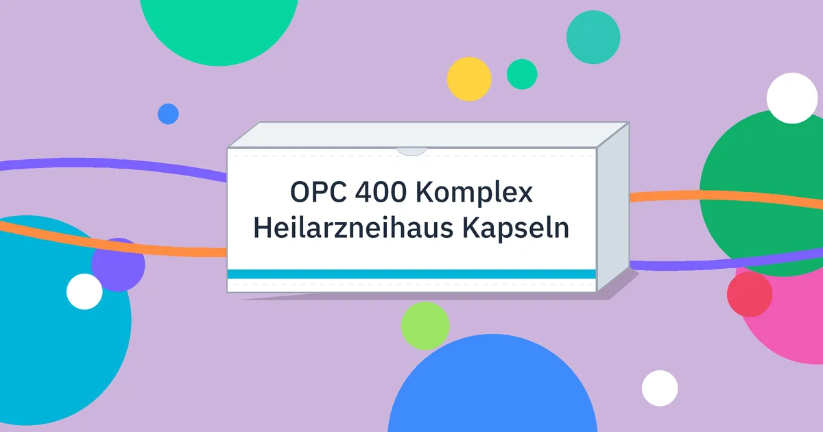 Symbolbild: Packung mit der Aufschrift OPC 400 Komplex Heilarzneihaus Kapseln (PZN 15876330) – Verfügbarkeit und Bezug in Apotheken in Frankfurt am Main