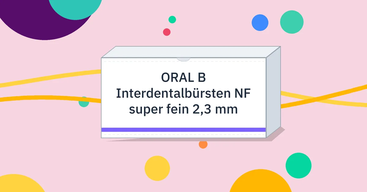 Symbolbild: Packung mit der Aufschrift ORAL B Interdentalbürsten NF super fein 2,3 mm (PZN 00778538) – Verfügbarkeit und Bezug in Apotheken in Frankfurt am Main