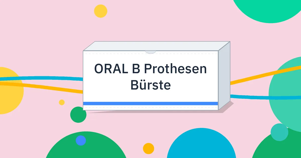 Symbolbild: Packung mit der Aufschrift ORAL B Prothesen Bürste (PZN 02359739) – Verfügbarkeit und Bezug in Apotheken in Frankfurt am Main