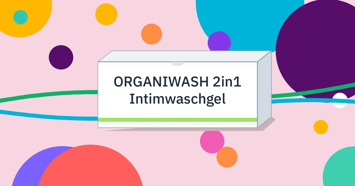 Symbolbild: Packung mit der Aufschrift ORGANIWASH 2in1 Intimwaschgel (PZN 16740101) – Verfügbarkeit und Bezug in Apotheken in Frankfurt am Main