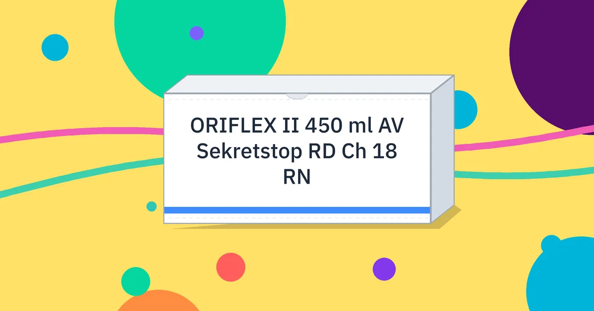 Symbolbild: Packung mit der Aufschrift ORIFLEX II 450 ml AV Sekretstop RD Ch 18 RN (PZN 17485823) – Verfügbarkeit und Bezug in Apotheken in Frankfurt am Main