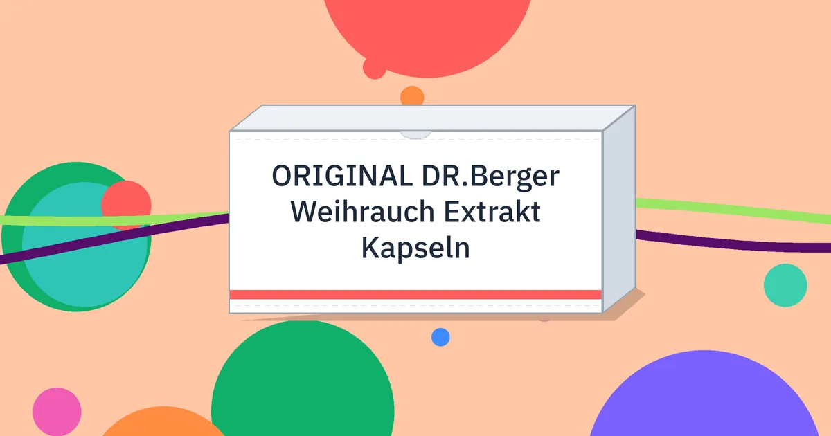Symbolbild: Packung mit der Aufschrift ORIGINAL DR.Berger Weihrauch Extrakt Kapseln (PZN 16369670) – Verfügbarkeit und Bezug in Apotheken in Frankfurt am Main