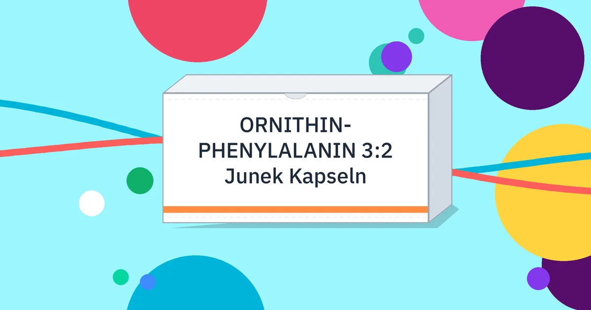 Symbolbild: Packung mit der Aufschrift ORNITHIN-PHENYLALANIN 3:2 Junek Kapseln (PZN 00984114) – Verfügbarkeit und Bezug in Apotheken in Frankfurt am Main