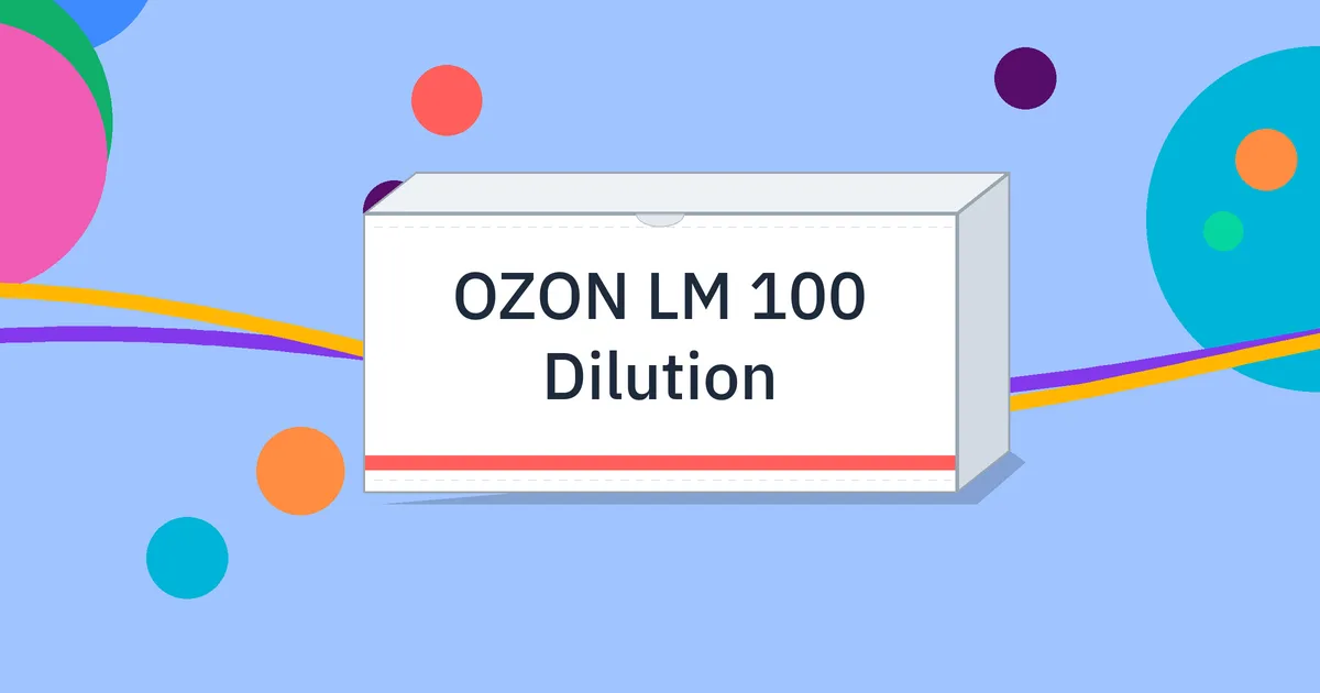 Symbolbild: Packung mit der Aufschrift OZON LM 100 Dilution (PZN 12974747) – Verfügbarkeit und Bezug in Apotheken in Frankfurt am Main