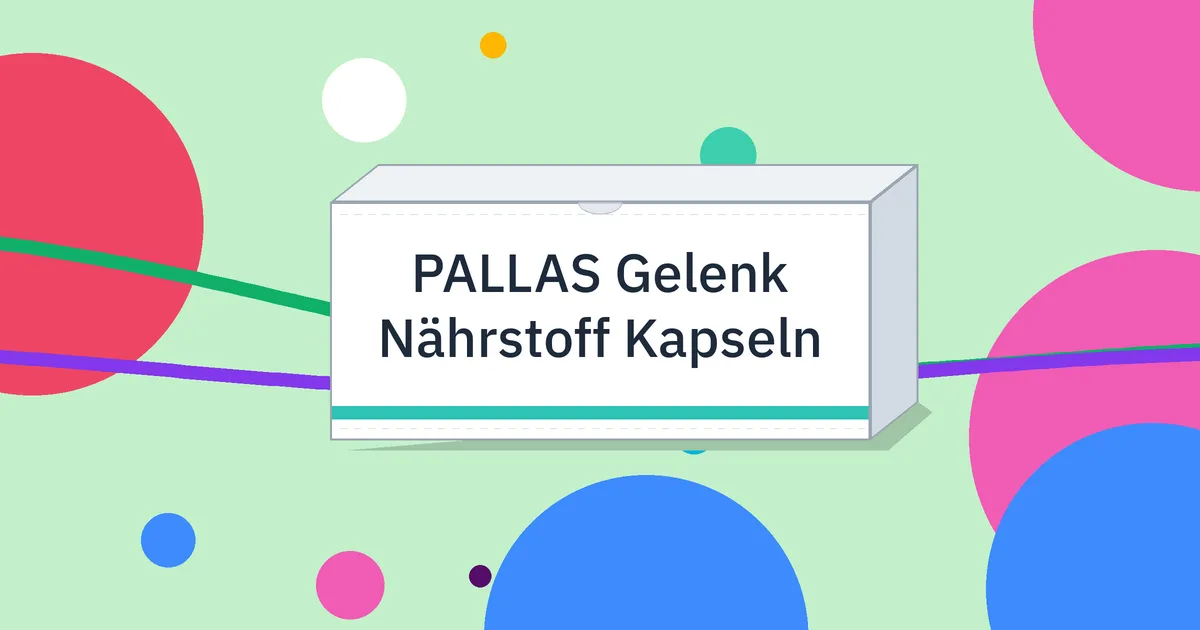 Symbolbild: Packung mit der Aufschrift PALLAS Gelenk Nährstoff Kapseln (PZN 06180411) – Verfügbarkeit und Bezug in Apotheken in Frankfurt am Main