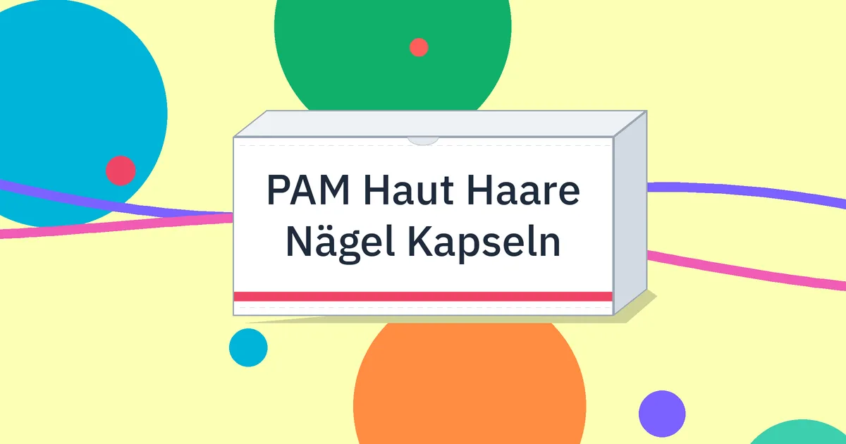 Symbolbild: Packung mit der Aufschrift PAM Haut Haare Nägel Kapseln (PZN 20280220) – Verfügbarkeit und Bezug in Apotheken in Frankfurt am Main