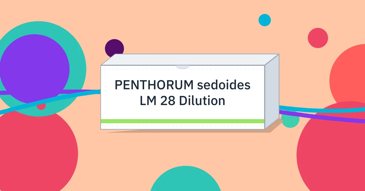 Symbolbild: Packung mit der Aufschrift PENTHORUM sedoides LM 28 Dilution (PZN 13634829) – Verfügbarkeit und Bezug in Apotheken in Frankfurt am Main