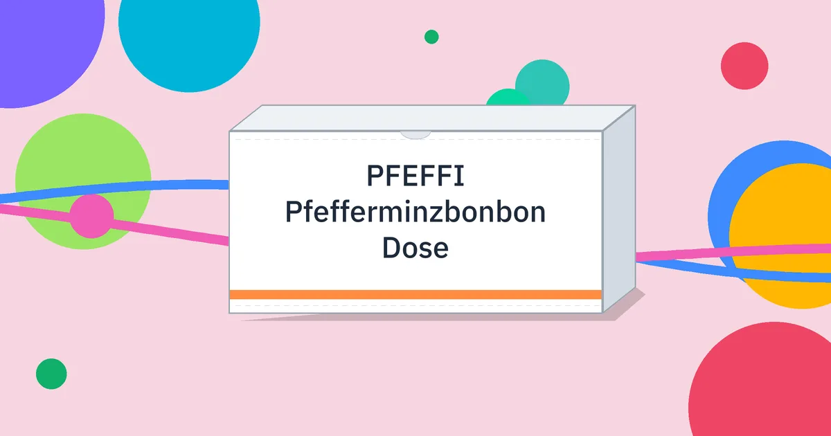 Symbolbild: Packung mit der Aufschrift PFEFFI Pfefferminzbonbon Dose (PZN 09533910) – Verfügbarkeit und Bezug in Apotheken in Frankfurt am Main