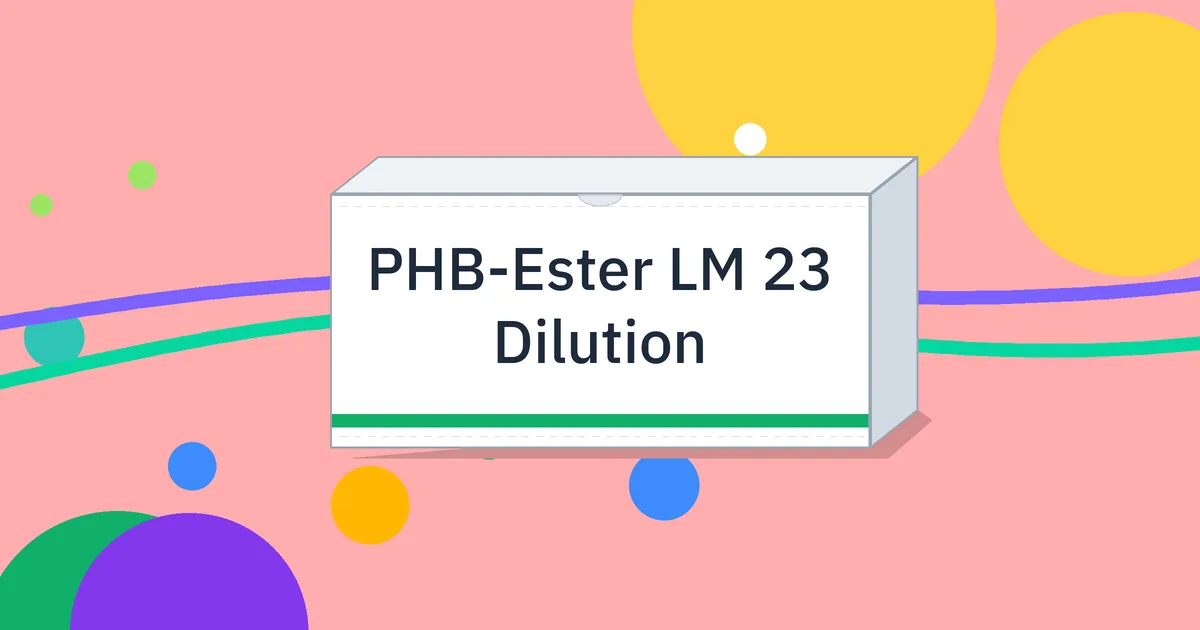 Symbolbild: Packung mit der Aufschrift PHB-Ester LM 23 Dilution (PZN 12978248) – Verfügbarkeit und Bezug in Apotheken in Frankfurt am Main