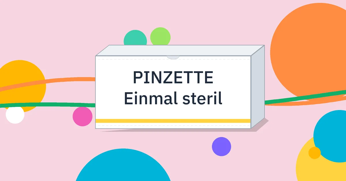 Symbolbild: Packung mit der Aufschrift PINZETTE Einmal steril (PZN 02819891) – Verfügbarkeit und Bezug in Apotheken in Frankfurt am Main