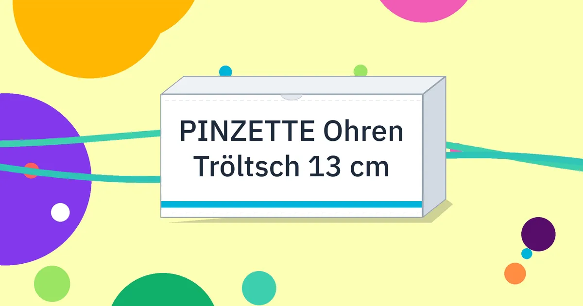 Symbolbild: Packung mit der Aufschrift PINZETTE Ohren Tröltsch 13 cm (PZN 04846018) – Verfügbarkeit und Bezug in Apotheken in Frankfurt am Main