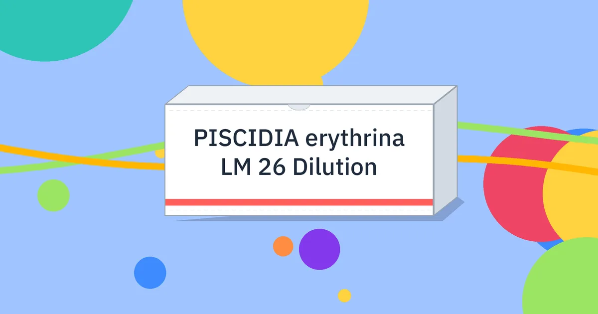 Symbolbild: Packung mit der Aufschrift PISCIDIA erythrina LM 26 Dilution (PZN 13645951) – Verfügbarkeit und Bezug in Apotheken in Frankfurt am Main