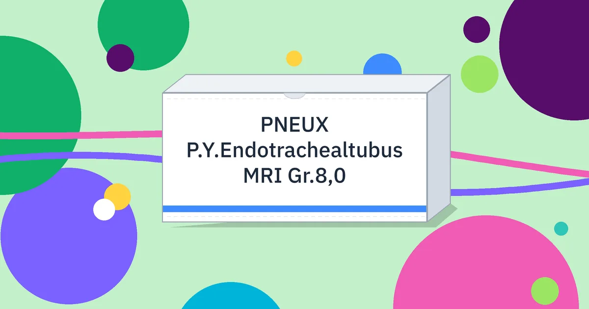 Symbolbild: Packung mit der Aufschrift PNEUX P.Y.Endotrachealtubus MRI Gr.8,0 (PZN 14165934) – Verfügbarkeit und Bezug in Apotheken in Frankfurt am Main