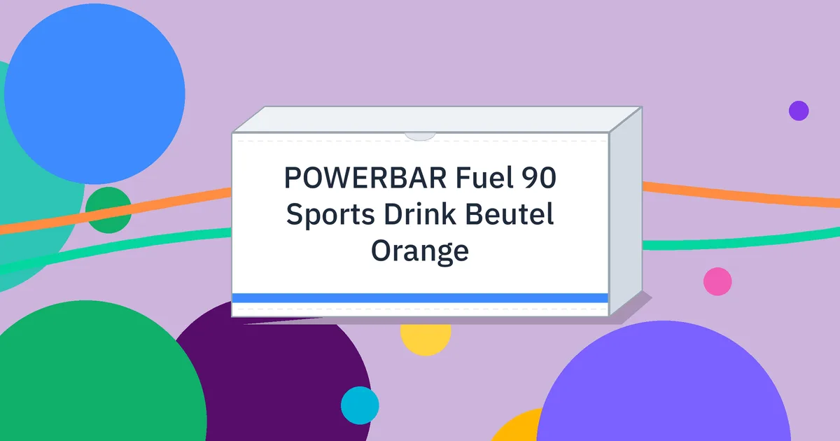 Symbolbild: Packung mit der Aufschrift POWERBAR Fuel 90 Sports Drink Beutel Orange (PZN 20304340) – Verfügbarkeit und Bezug in Apotheken in Frankfurt am Main
