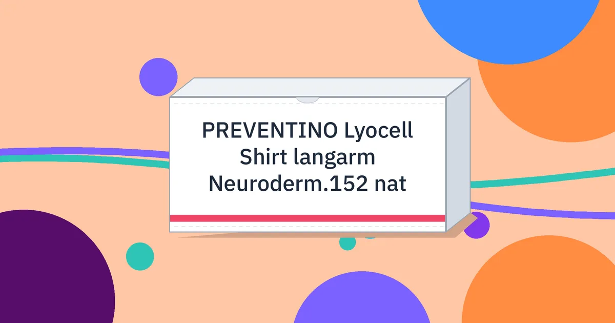 Symbolbild: Packung mit der Aufschrift PREVENTINO Lyocell Shirt langarm Neuroderm.152 nat (PZN 16895482) – Verfügbarkeit und Bezug in Apotheken in Frankfurt am Main