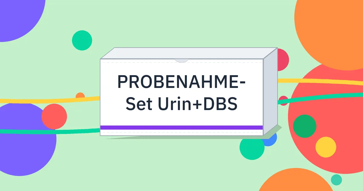 Symbolbild: Packung mit der Aufschrift PROBENAHME-Set Urin+DBS (PZN 19997303) – Verfügbarkeit und Bezug in Apotheken in Frankfurt am Main