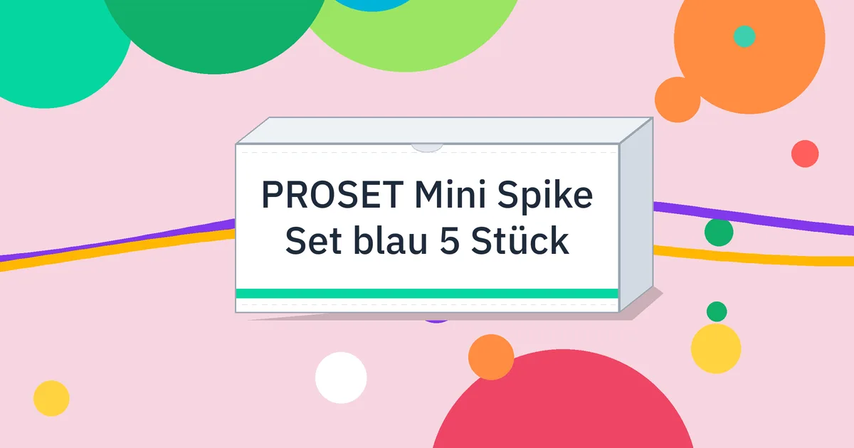 Symbolbild: Packung mit der Aufschrift PROSET Mini Spike Set blau 5 Stück (PZN 11110803) – Verfügbarkeit und Bezug in Apotheken in Frankfurt am Main