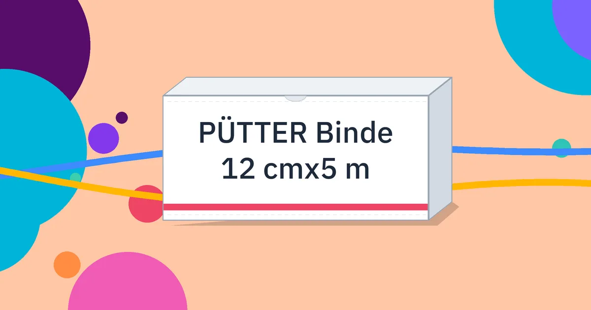 Symbolbild: Packung mit der Aufschrift PÜTTER Binde 12 cmx5 m (PZN 16328352) – Verfügbarkeit und Bezug in Apotheken in Frankfurt am Main