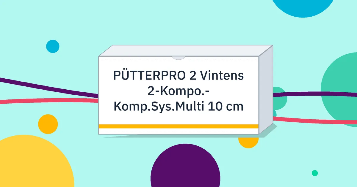 Symbolbild: Packung mit der Aufschrift PÜTTERPRO 2 Vintens 2-Kompo.-Komp.Sys.Multi 10 cm (PZN 20544311) – Verfügbarkeit und Bezug in Apotheken in Frankfurt am Main