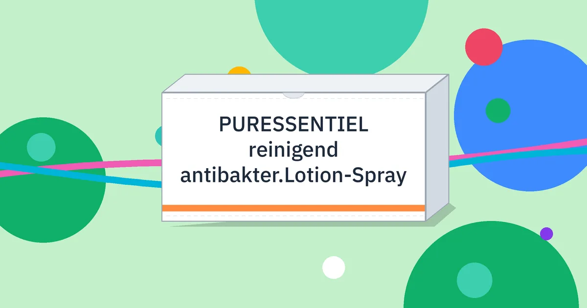 Symbolbild: Packung mit der Aufschrift PURESSENTIEL reinigend antibakter.Lotion-Spray (PZN 17877279) – Verfügbarkeit und Bezug in Apotheken in Frankfurt am Main