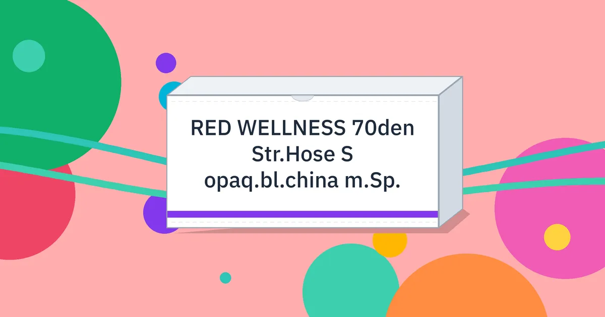 Symbolbild: Packung mit der Aufschrift RED WELLNESS 70den Str.Hose S opaq.bl.china m.Sp. (PZN 16176830) – Verfügbarkeit und Bezug in Apotheken in Frankfurt am Main