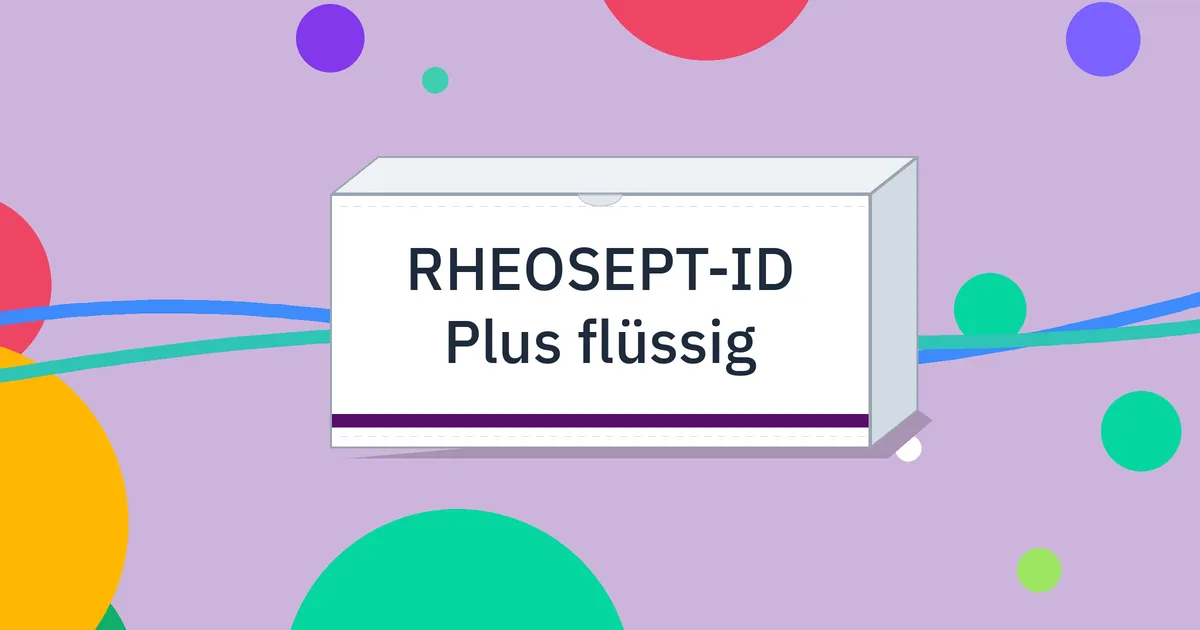 Symbolbild: Packung mit der Aufschrift RHEOSEPT-ID Plus flüssig (PZN 04805077) – Verfügbarkeit und Bezug in Apotheken in Frankfurt am Main