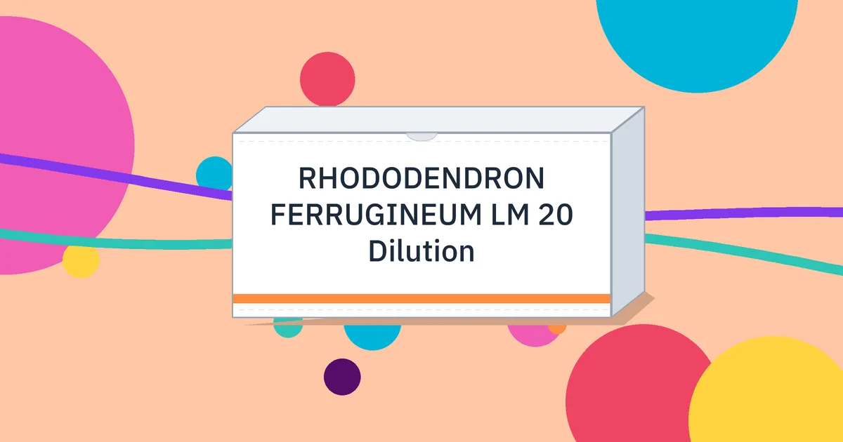 Symbolbild: Packung mit der Aufschrift RHODODENDRON FERRUGINEUM LM 20 Dilution (PZN 13051418) – Verfügbarkeit und Bezug in Apotheken in Frankfurt am Main