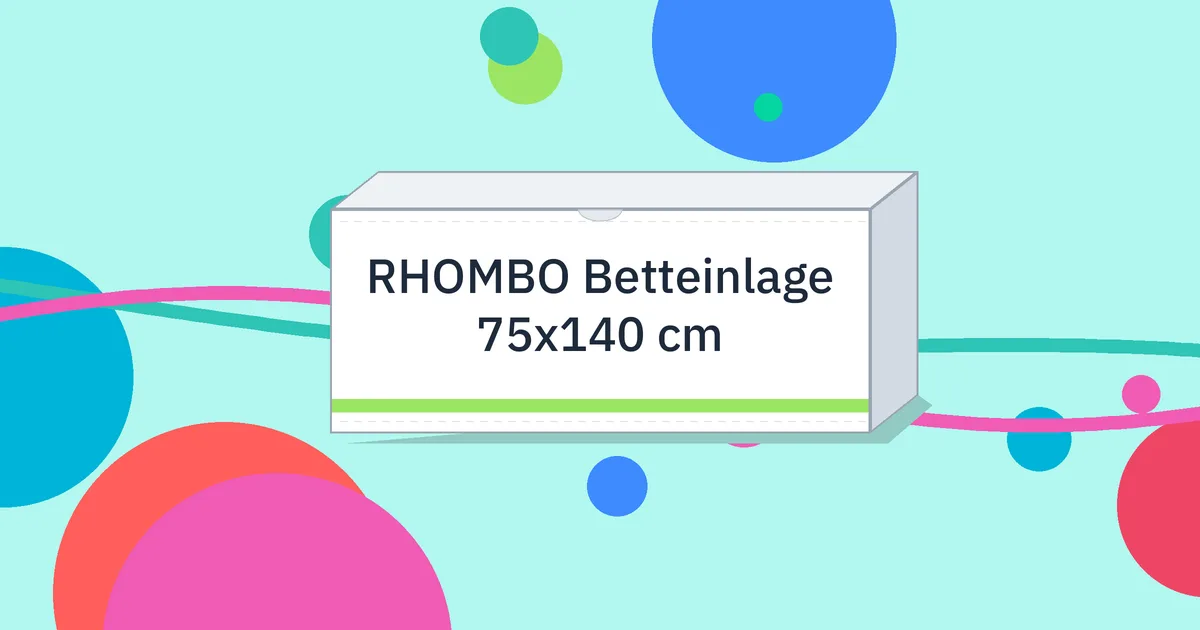 Symbolbild: Packung mit der Aufschrift RHOMBO Betteinlage 75x140 cm (PZN 03947059) – Verfügbarkeit und Bezug in Apotheken in Frankfurt am Main