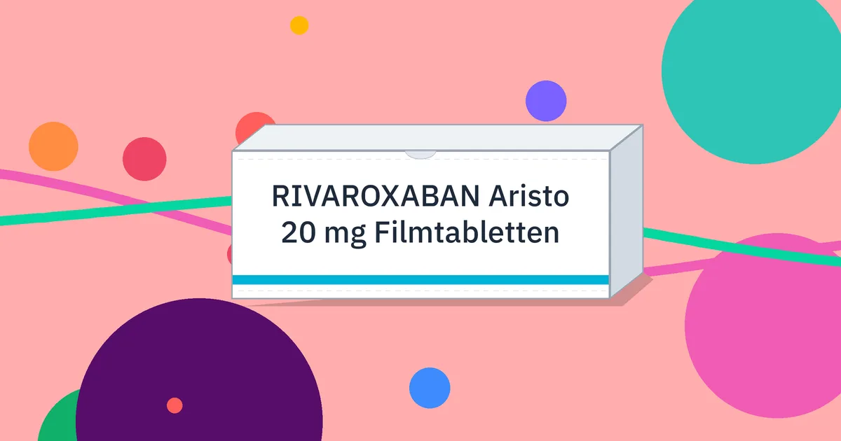 Symbolbild: Packung mit der Aufschrift RIVAROXABAN Aristo 20 mg Filmtabletten (PZN 19159588) – Verfügbarkeit und Bezug in Apotheken in Frankfurt am Main