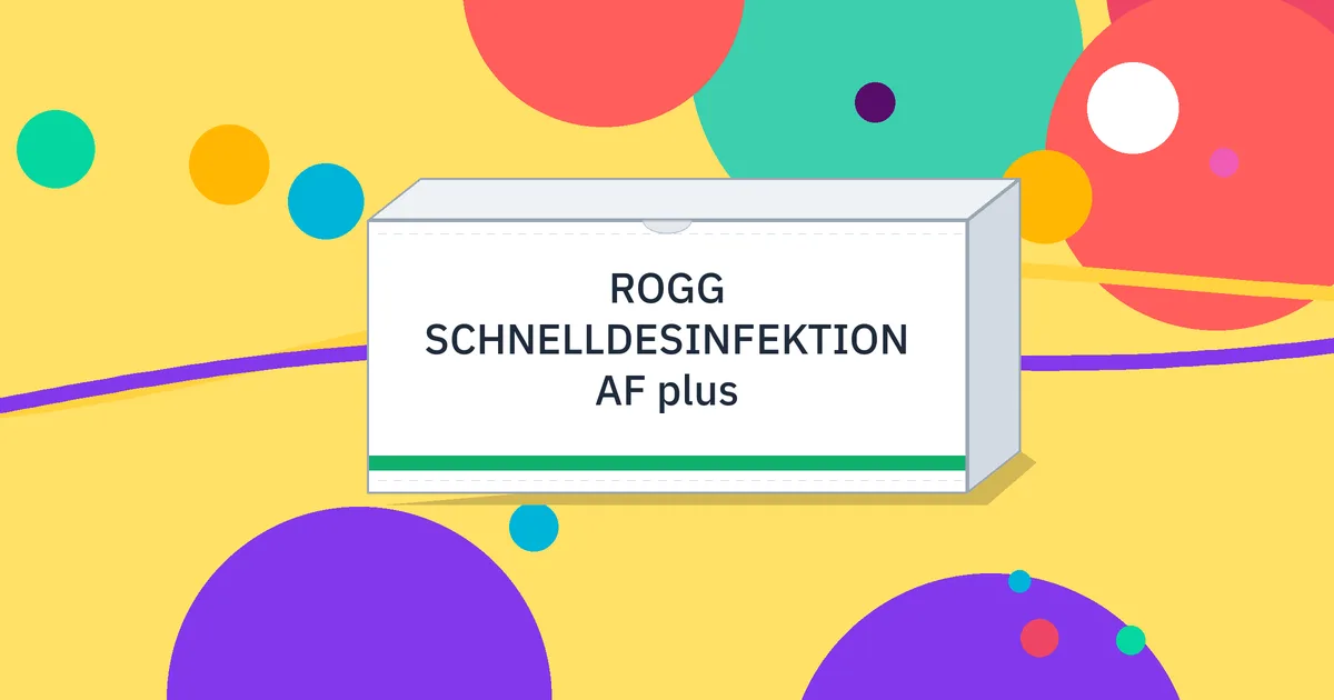 Symbolbild: Packung mit der Aufschrift ROGG SCHNELLDESINFEKTION AF plus (PZN 17600885) – Verfügbarkeit und Bezug in Apotheken in Frankfurt am Main