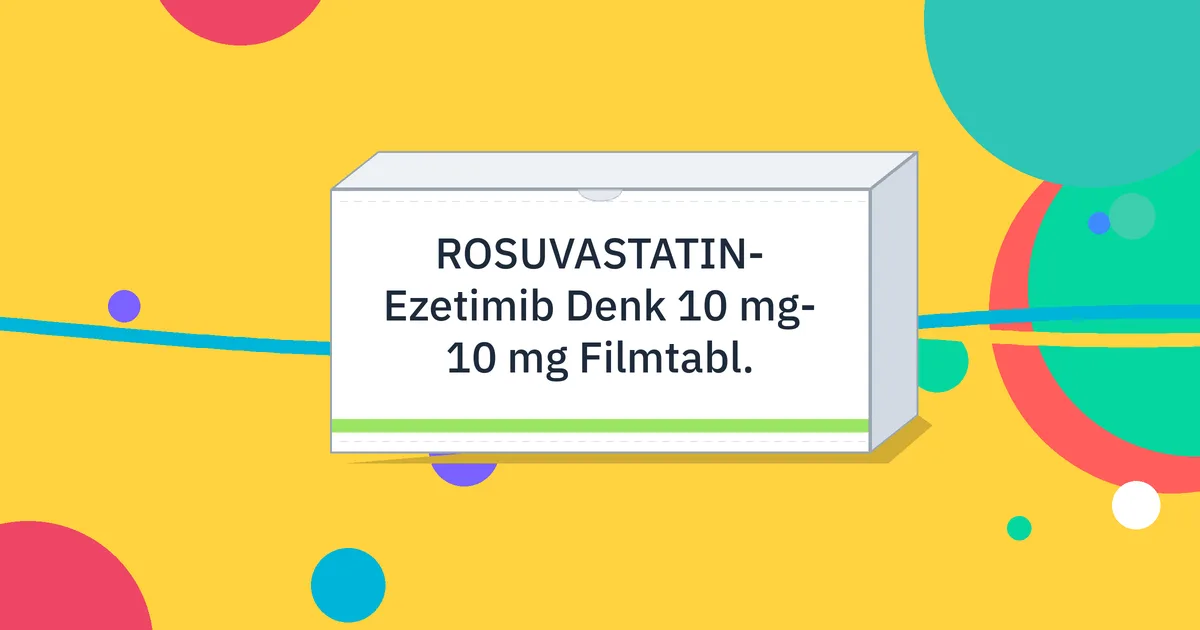 Symbolbild: Packung mit der Aufschrift ROSUVASTATIN-Ezetimib Denk 10 mg-10 mg Filmtabl. (PZN 18290731) – Verfügbarkeit und Bezug in Apotheken in Frankfurt am Main