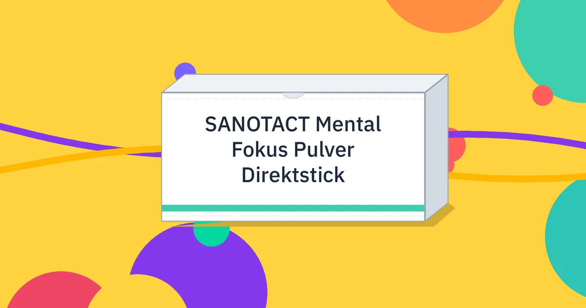 Symbolbild: Packung mit der Aufschrift SANOTACT Mental Fokus Pulver Direktstick (PZN 20416375) – Verfügbarkeit und Bezug in Apotheken in Frankfurt am Main