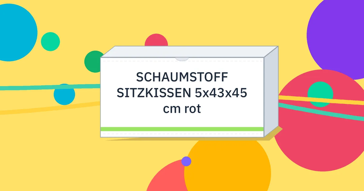 Symbolbild: Packung mit der Aufschrift SCHAUMSTOFF SITZKISSEN 5x43x45 cm rot (PZN 03772714) – Verfügbarkeit und Bezug in Apotheken in Frankfurt am Main
