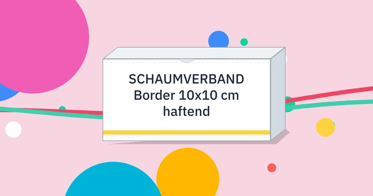 Symbolbild: Packung mit der Aufschrift SCHAUMVERBAND Border 10x10 cm haftend (PZN 13878721) – Verfügbarkeit und Bezug in Apotheken in Frankfurt am Main