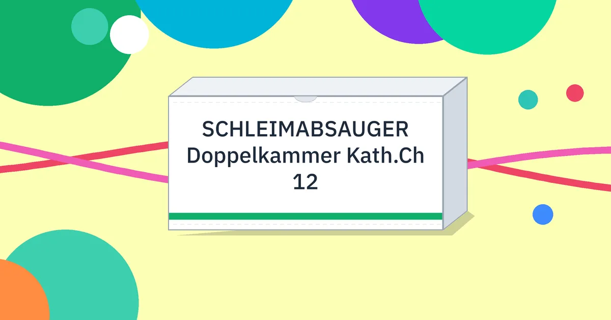 Symbolbild: Packung mit der Aufschrift SCHLEIMABSAUGER Doppelkammer Kath.Ch 12 (PZN 08825183) – Verfügbarkeit und Bezug in Apotheken in Frankfurt am Main