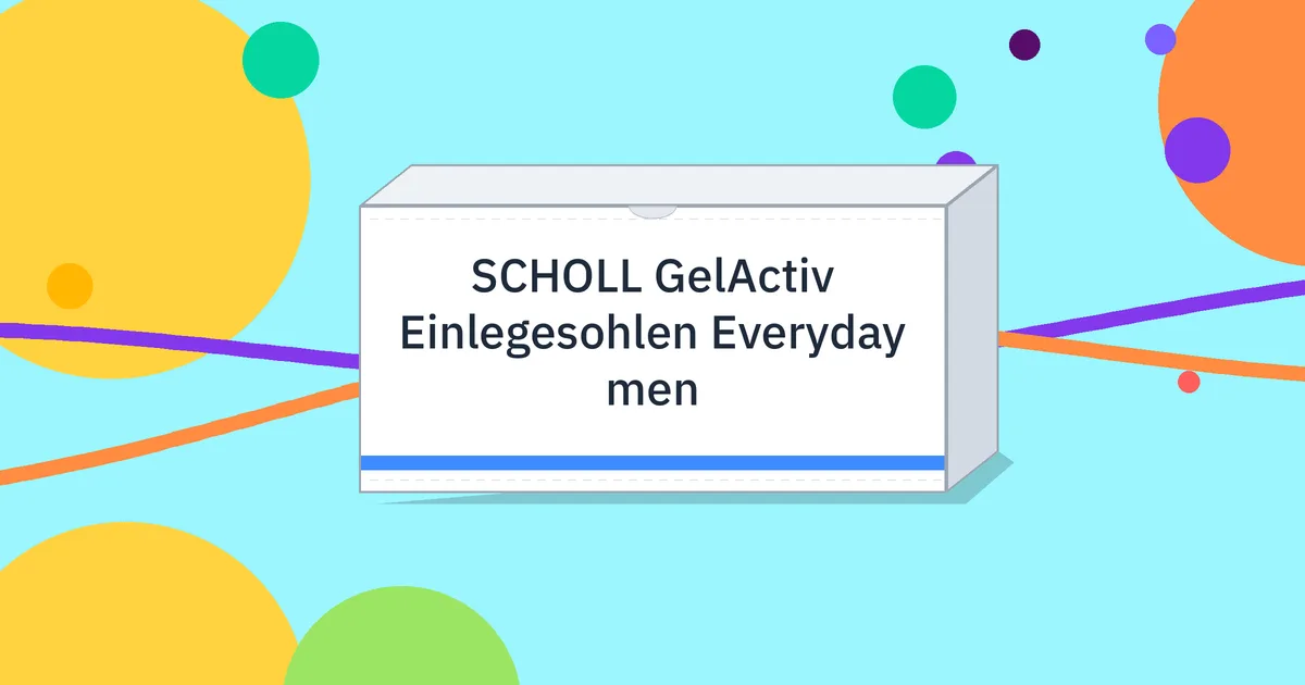 Symbolbild: Packung mit der Aufschrift SCHOLL GelActiv Einlegesohlen Everyday men (PZN 10820974) – Verfügbarkeit und Bezug in Apotheken in Frankfurt am Main